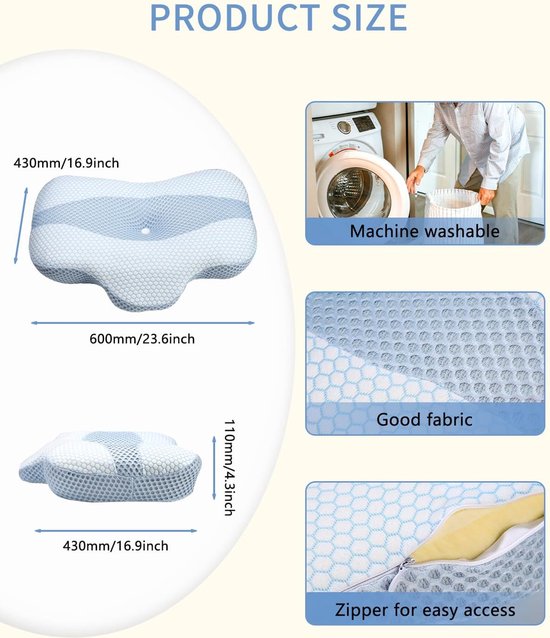 Ergonomisch hoofdkussen, nekkussen, orthopedisch kussen, ergonomisch, professioneel... | bol