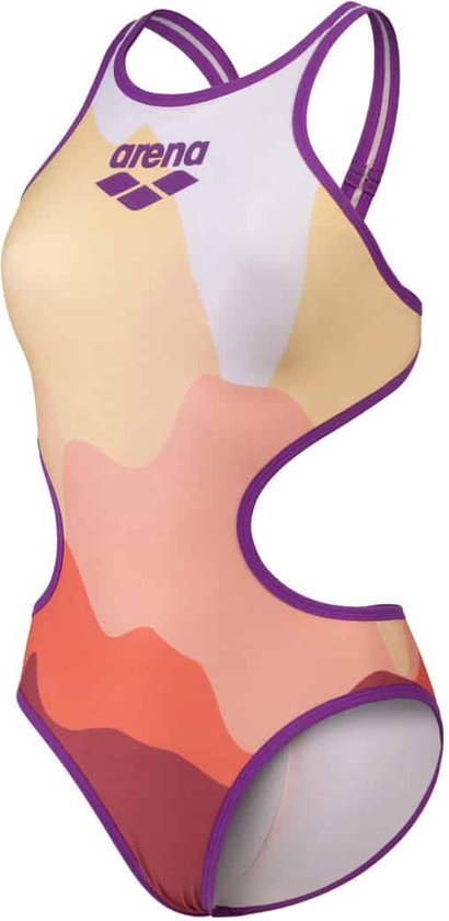 Arena W One Morning Light Swimsuit Tech Back Purple-Rose | bol