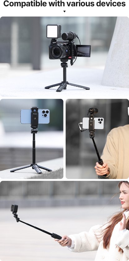 Ulanzi RMT-01 selfiestick statief met Bluetooth remote - Voo camera ...