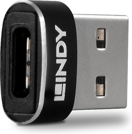 LINDY USB 2.0 Adapter [1x USB-A 2.0 stekker - 1x USB-C bus] | bol