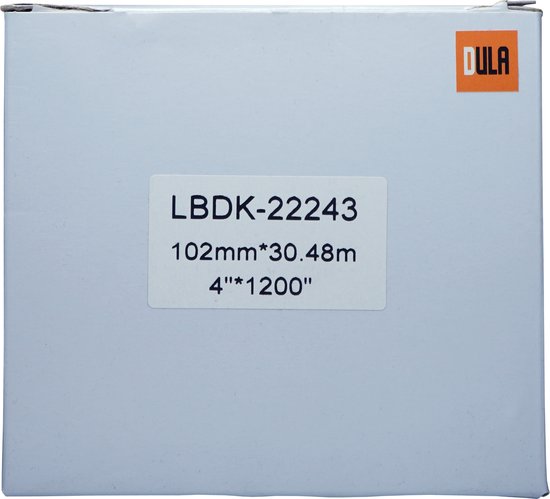 DULA Brother Compatible DK-22243 - Doorlopende labelrol - 5 rollen - 102 mm x 30,48 m... | bol