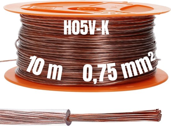 Kalitec 10 meter H05V-K (X05V-K) 0,75 mm² transparante bedradingskabel ...