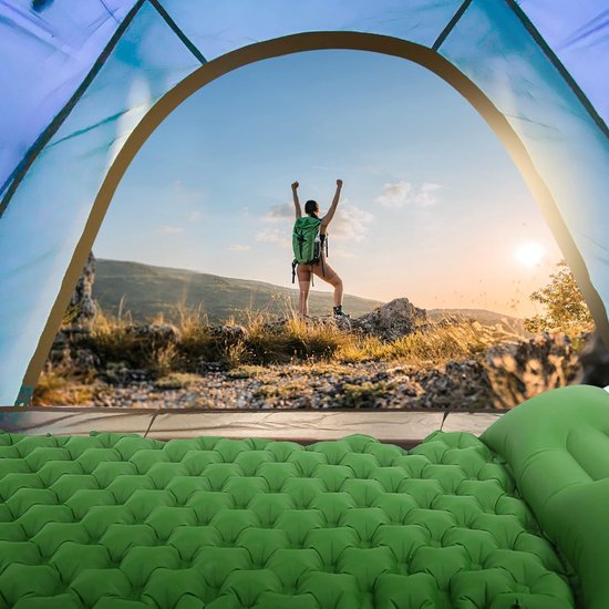 Camping isomat, zelfopblazend met voetdrukpomp, outdoor opblaasbaar ...