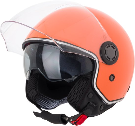 VINZ Pavia Scooter Helm met Zonnevizier / Jethelm / Brommer Helm ...