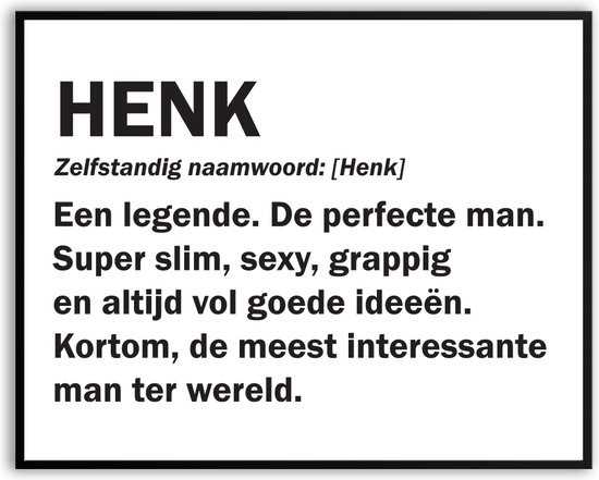 Henk Woordenboek Fotolijst met glas 50 x 70 cm - Prachtige kwaliteit ...