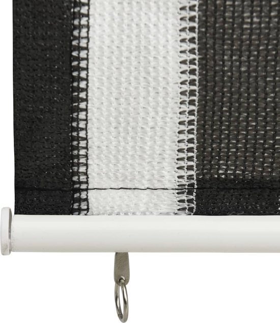 vidaXL Rolgordijn voor buiten gestreept 60x140 cm antraciet en wit ...