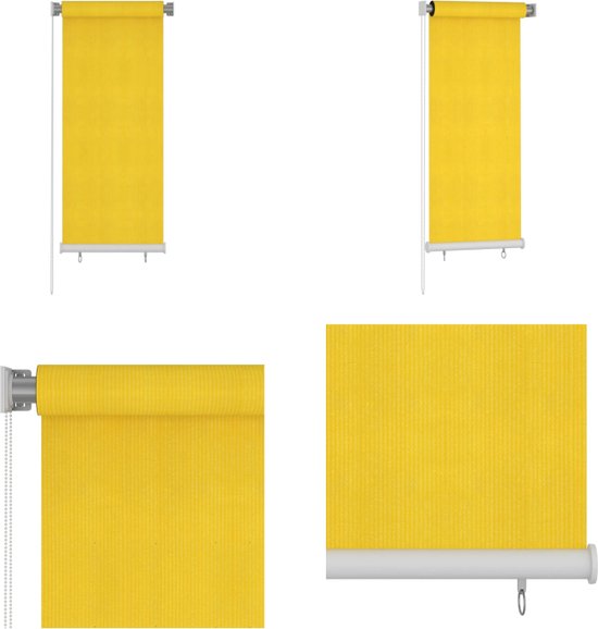 vidaXL Rolgordijn voor buiten 60x140 cm HDPE geel - Rolgordijn ...