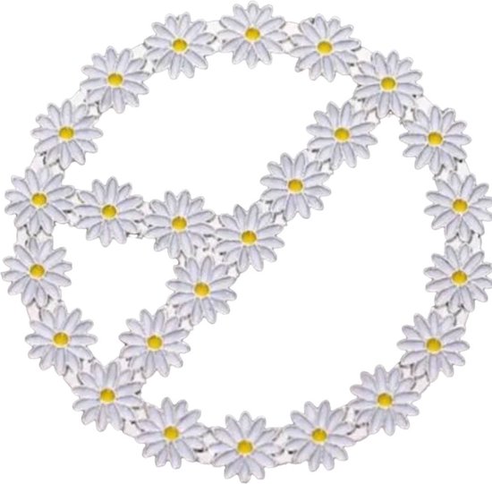 Madelief Margriet Speld Broche 4.8 cm / 4.8 cm / Wit Geel Zilver | bol