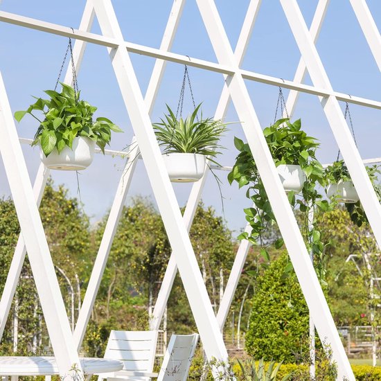 Φ20cm hangende bloempot kunststof set van 2, hangende pot voor planten met kettingen,... | bol