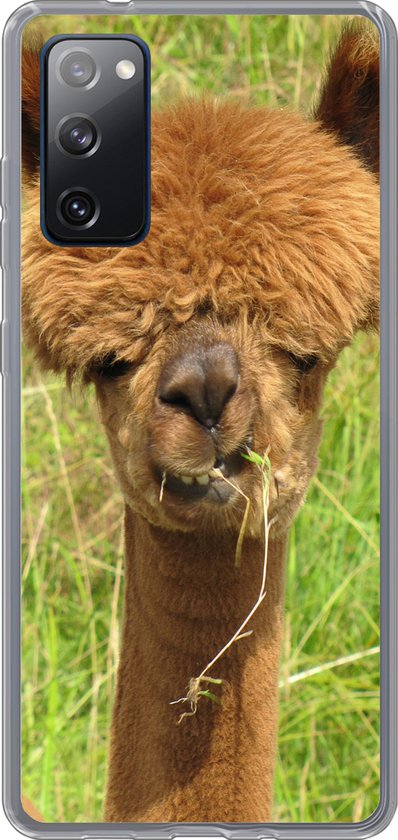 Geschikt voor Samsung Galaxy S20 FE hoesje - Alpaca - Gras - Haar ...