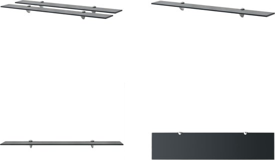 vidaXL Schappen zwevend 2 st 90x20 cm 8 mm glas - Zwevende Plank ...