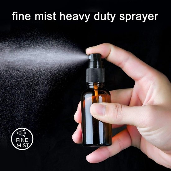 Glazen flesjes met fijne nevel - Set van 6 blauwe spuitflessen voor ...