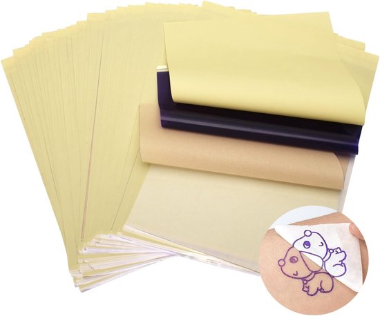 ATOMUS 50 feuilles de papier transfert de tatouage, carbone, pochoir carbone de... | bol