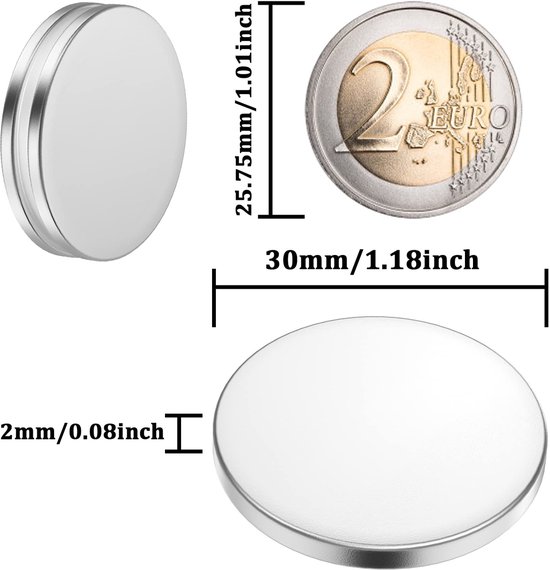 MIN CI 30x2mm Magneten Sterk Groot, 30 Stuks Neodymium Magneet ...