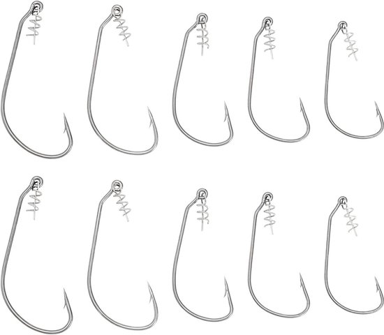 Haakjes Kit voor Zacht Plastic Aas - 20 Stuks Twist Lock Vishaakjes met ...