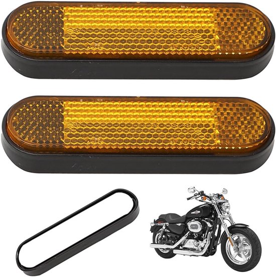 2 pieces license plate reflector - motorcycle Recco reflector - yellow ...