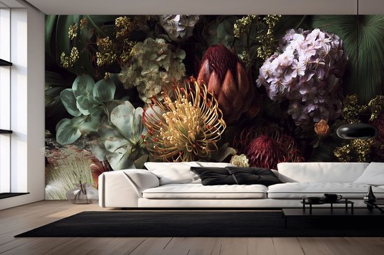 Naadloos behang Fotobehang - Botanical Elegance in Bloom - 250x250 ...