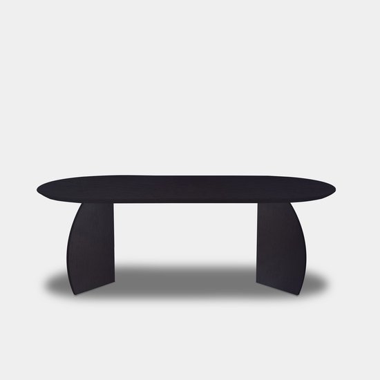 Tafel Plat Ovaal Eikenhout - Set Driehoek - Donker Eiken | bol