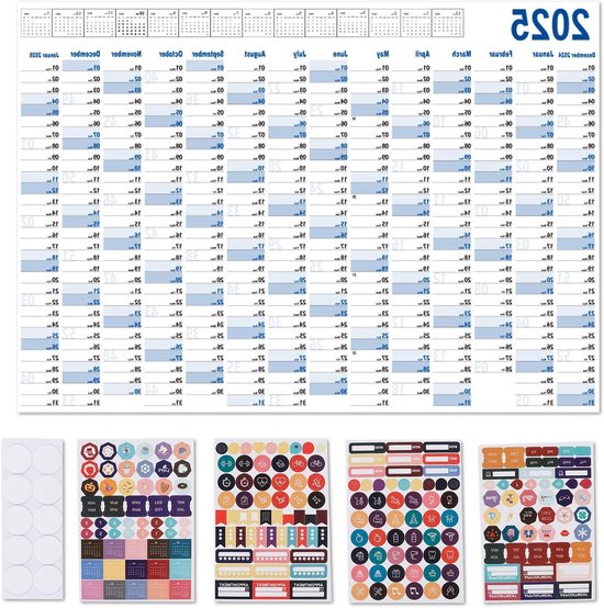 Allecto Plus - Jaarplanner 2025 liggend formaat wandkalender - 14 ...