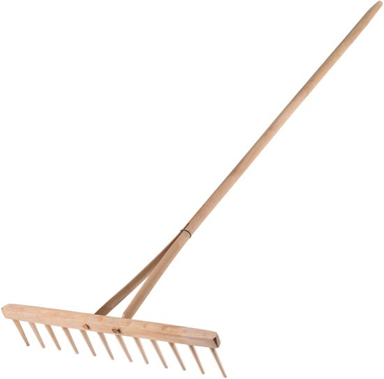 KADAX Hark, hooikhark met lange steel van hout, brede hark voor tuin ...