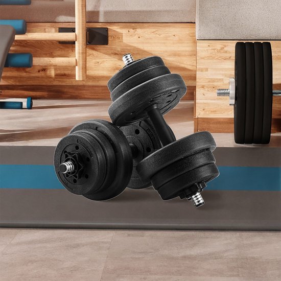 Halterset - 20 kg - Zwart | bol