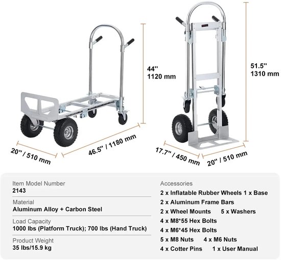 Steekwagen - Steekkar - Steekwagen Opvouwbaar - Transportkar - voor ...