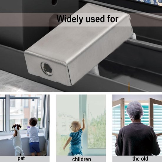 2x Raambegrenzer - Raambeveiliging - Raamslot - Kinderslot - RVS ...