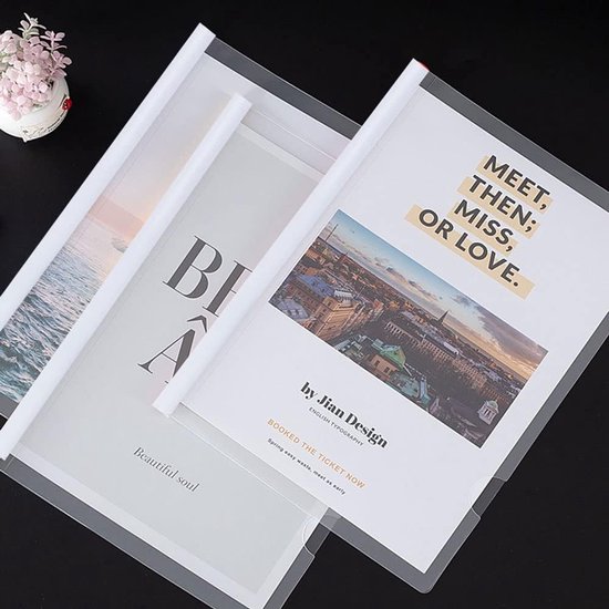 Transparante A4 plastic slider map met white slider, kantoor, huis ...