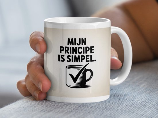 Mijn Principe Is Simpel Mok, Funny Quote Mok, Checkmark Mok, Eenvoudige ...