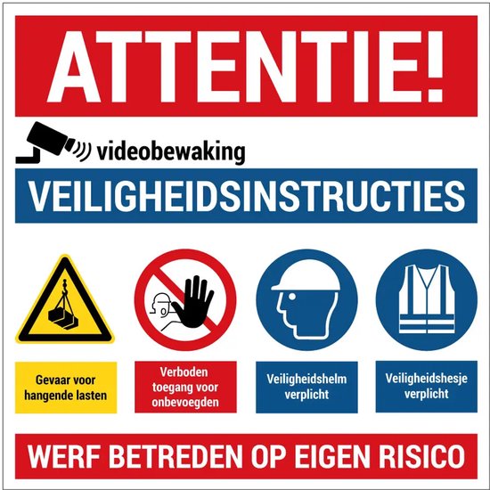 Werf betreden op eigen risico bord - Sign Again - 50 x 50 cm | bol