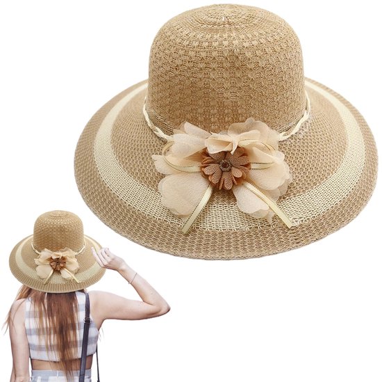 Unyqoos® Elegante Dames Strohoed Met Brede Krempe En Verstelbare ...