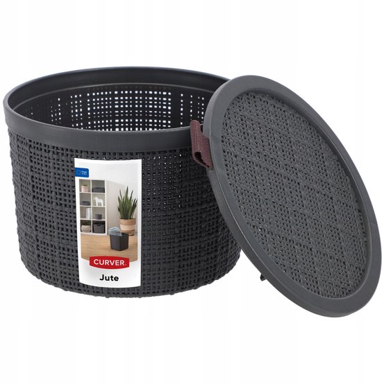 Curver Jute mandje rond 2L Donkergrijs | bol