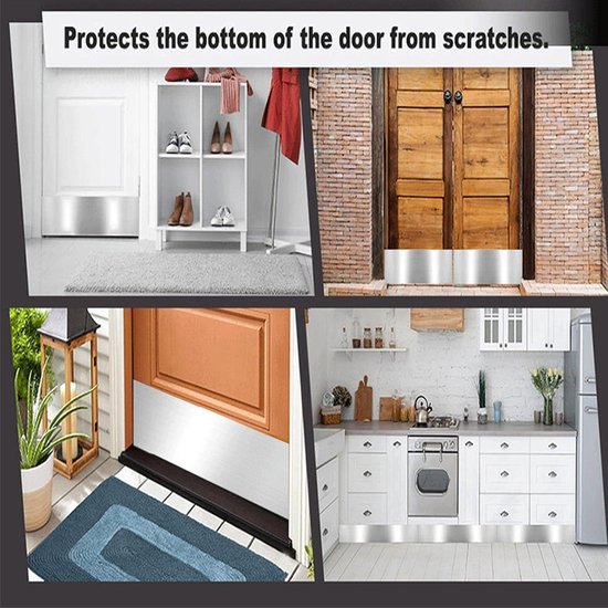Allecto Plus - Deurstootplaat Set 2 stuks | Decoratieve RVS Stootplaat ...