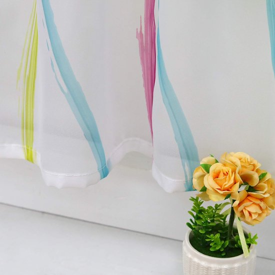 Keukengordijn - Transparante stof - 1 stuk - 100% polyester - 45/90 cm ...