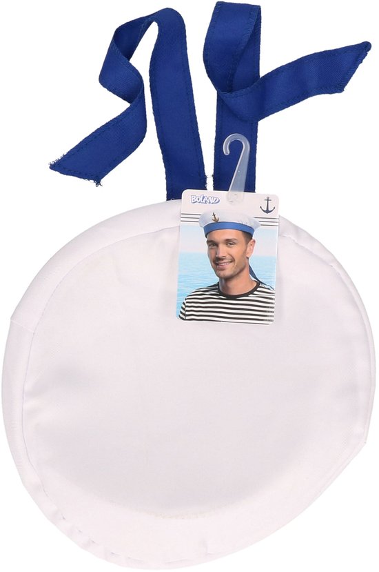 Boland Carnaval verkleed Matroos/Matrozen hoedje - 10x - wit/blauw ...