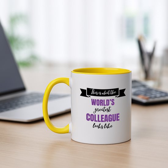Hacebo® - World's best colleague koffiebeker geel - Collega - beste ...