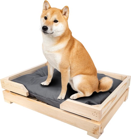 Creative Pets Houten Hondenbed met Hondenkussen | 68 x 48 x 14 cm ...