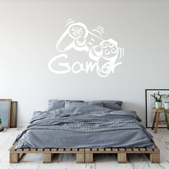 Muursticker Gamer - Lichtblauw - 140 x 107 cm - baby en kinderkamer ...