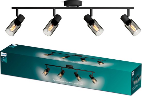 Philips Palms Spot - Plafondspot met vier lichtpunten - Met gerookt ...