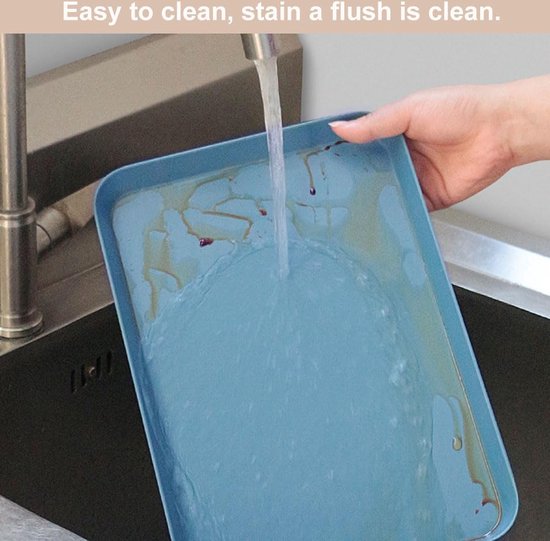 4 stuks dienblad, kunststof, vierkant, 31 x 23 cm, voor snel eten en ...