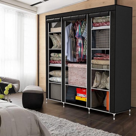 Opvouwbare kledingkast, 108 x 170 x 45 cm, met ritssluiting ...