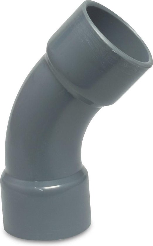 Mega Bocht 45° PVC-U 40 mm lijmmof 16bar grijs type handgevormd | bol