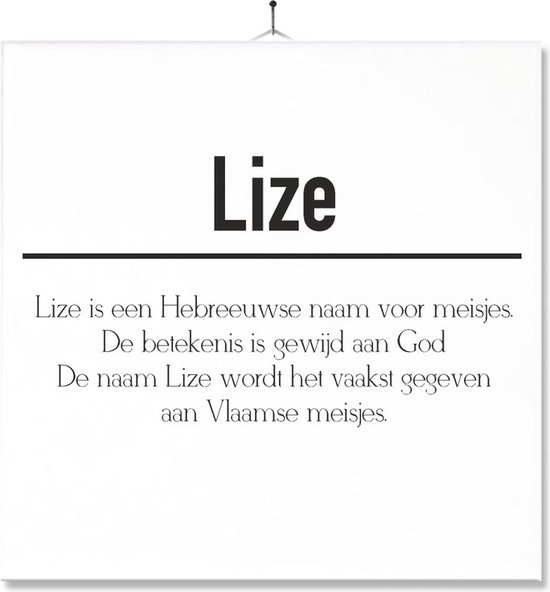 Tegel Met Opdruk | Betekenis | Kado | Cadeau | Met Naam - Lize | bol