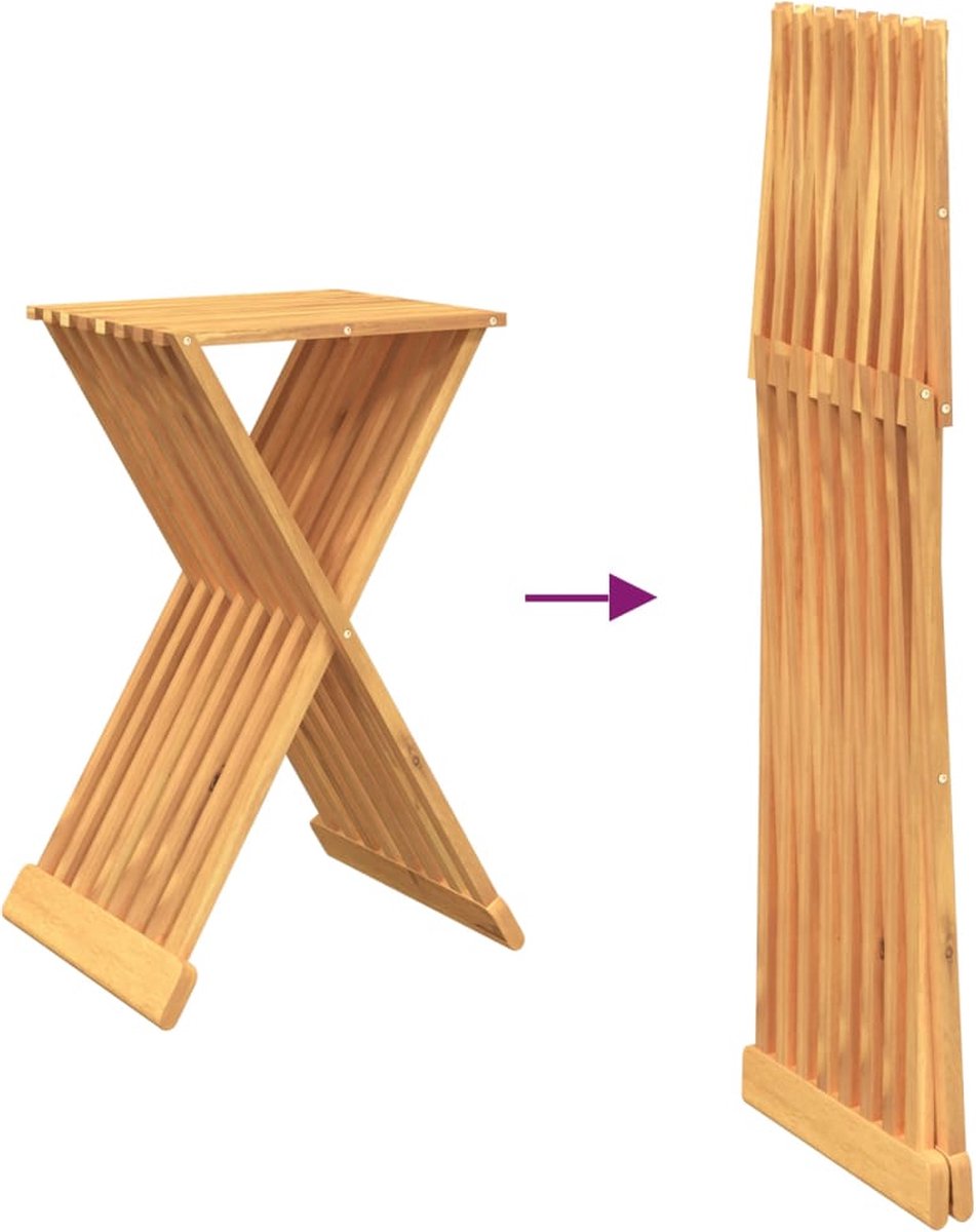 vidaXL Kruk inklapbaar 40x32,5x70 cm massief teakhout | bol.com