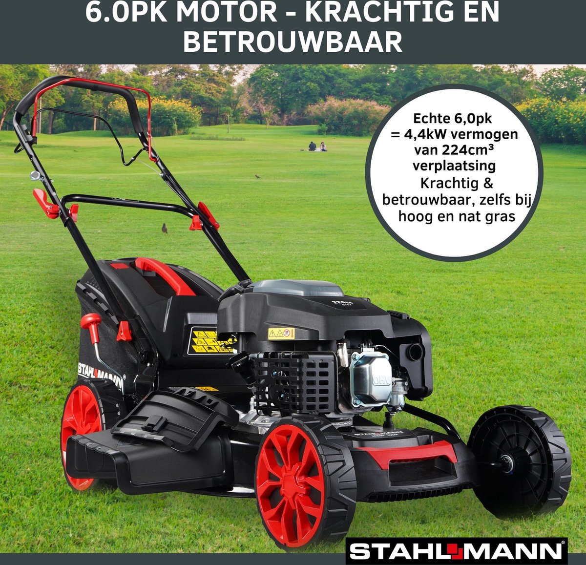 STAHLMANN Benzine Grasmaaier met Aandrijving BR530 - 6,0HP (4,4kW ...