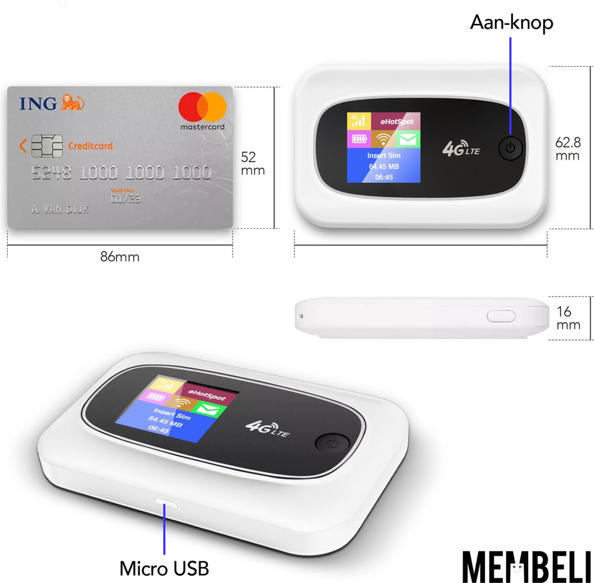 Membeli MiFi 4g router - Wereldwijd bereik - Wit | bol