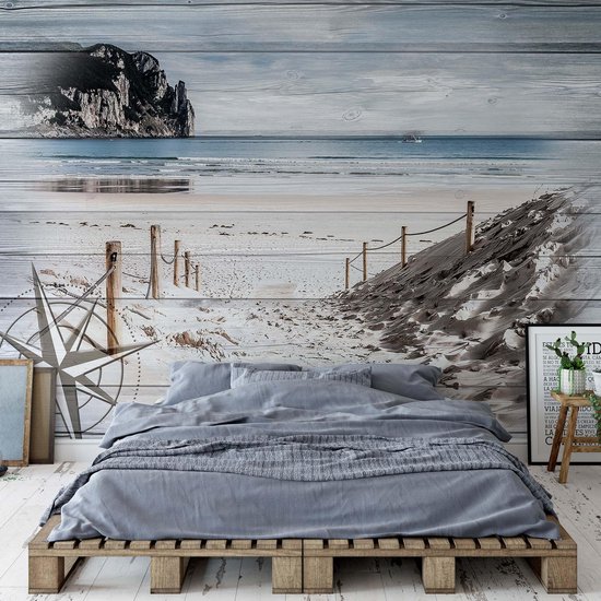 Fotobehang Rustic Path To The Beach Wood Planks | V8 - 368cm x 254cm ...