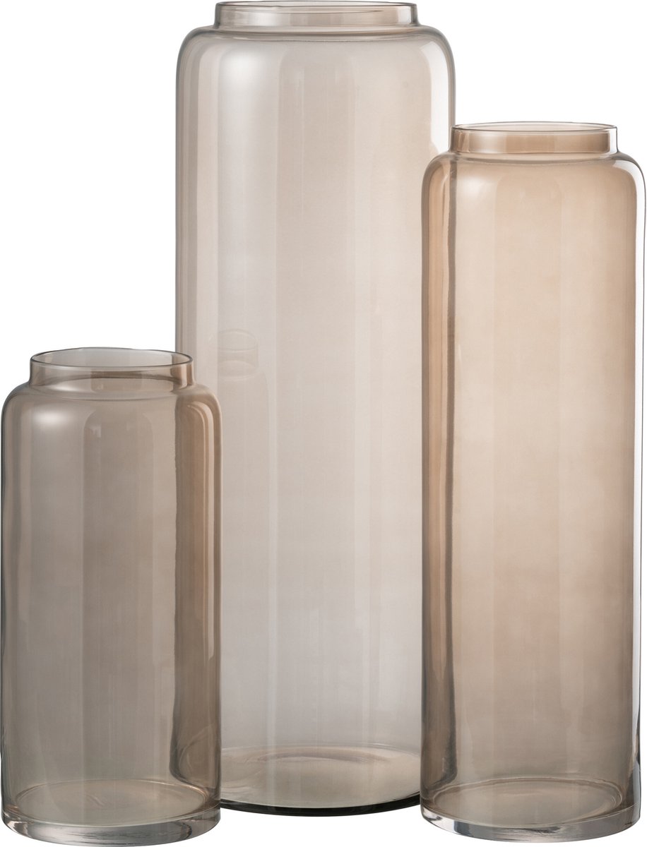 J-Line Vaas Recht Lang Glas Amber Large - Bloemenvaas 70 cm hoog | bol.com