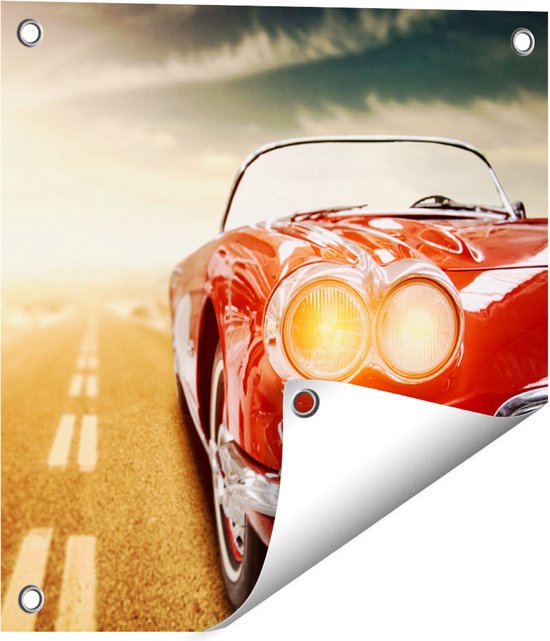 Gards Tuinposter Oude Rode Auto - Retro - 40x40 cm - Tuindoek ...