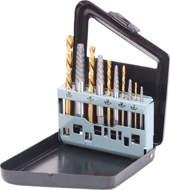 10 delige boren en tapset - Boren - Tapset - Tappenset - Bout verwijder ...